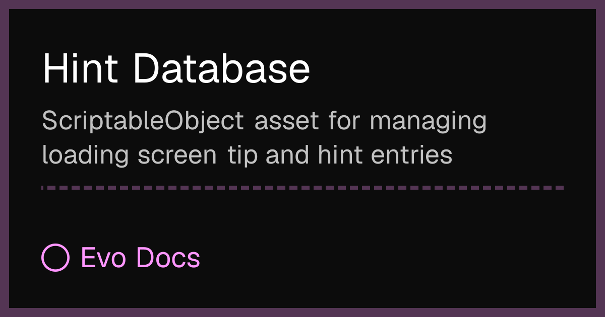 Hint Database - Michsky Docs
