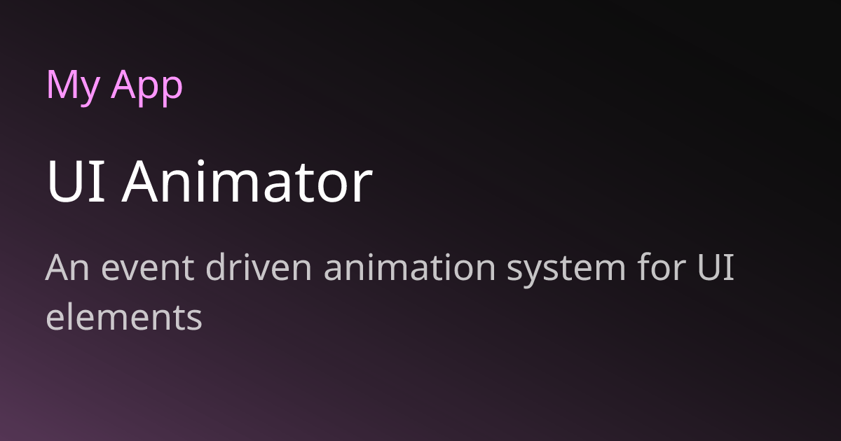 UI Animator - Michsky Docs
