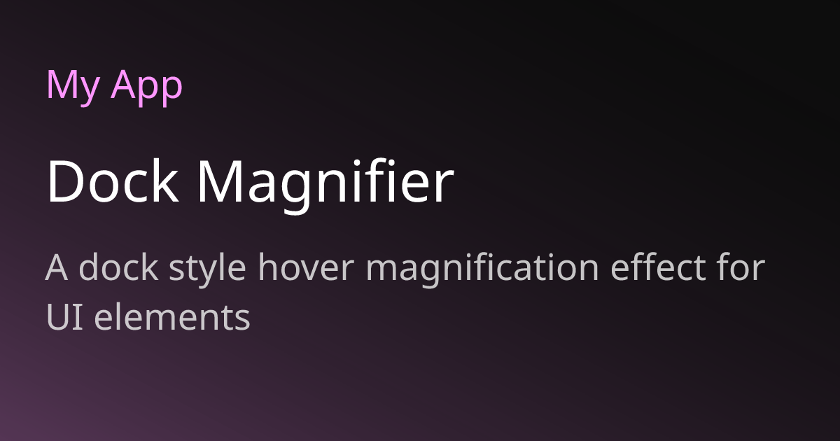 Dock Magnifier - Michsky Docs