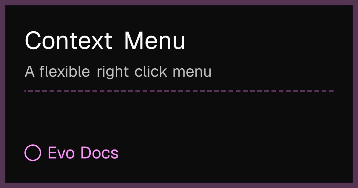 Context Menu - Michsky Docs