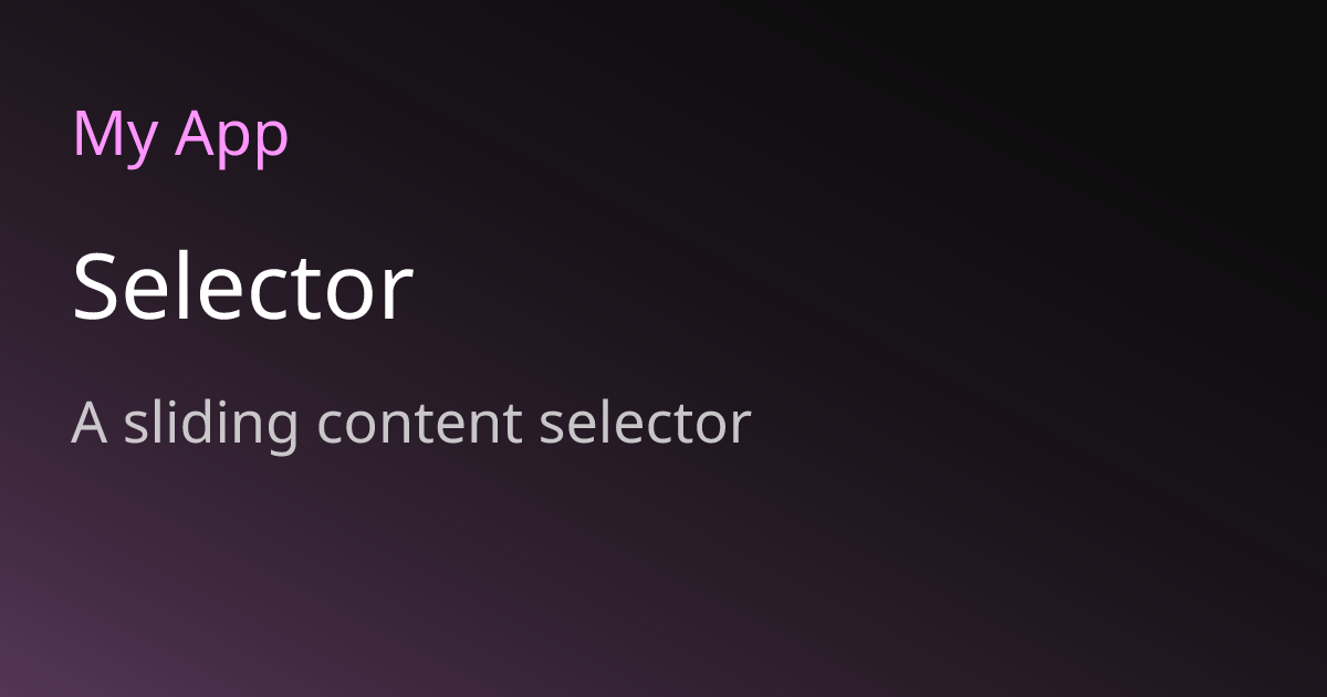 Selector - Michsky Docs