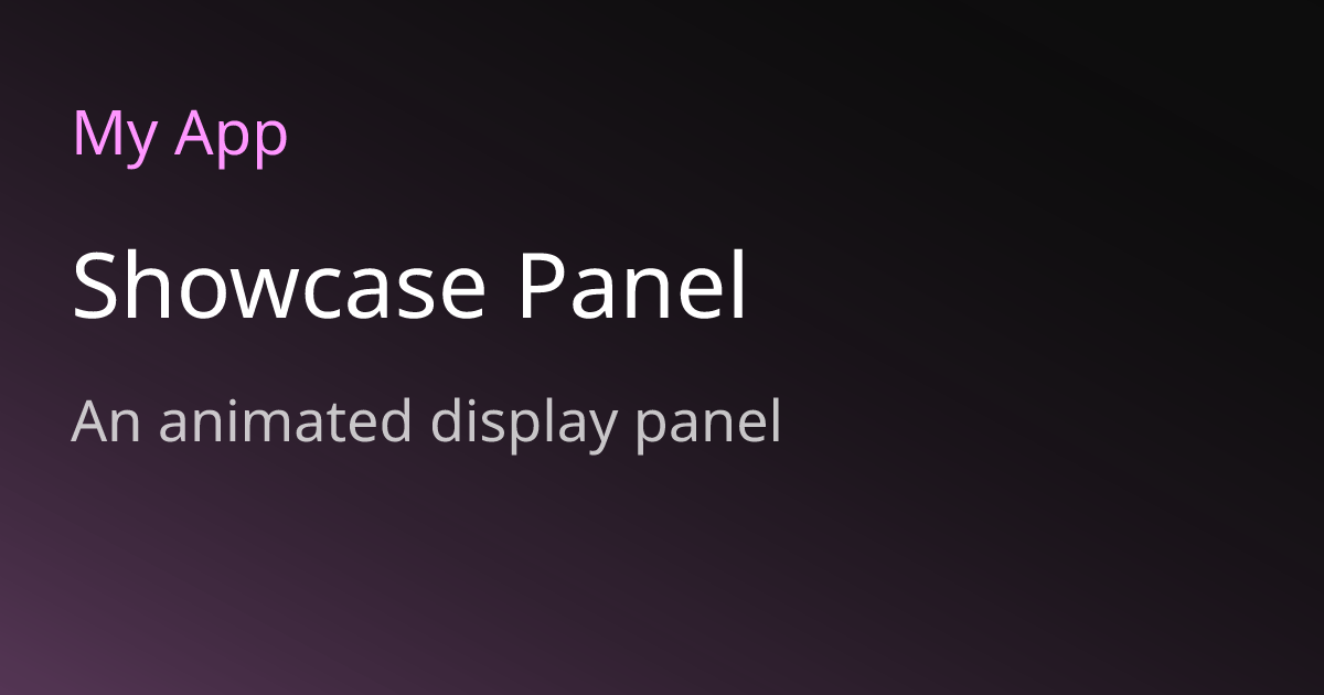 Showcase Panel - Michsky Docs
